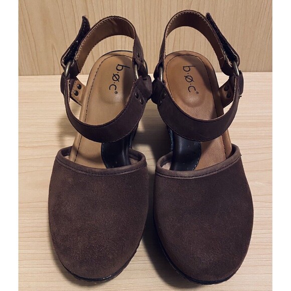 Børn | Shoes | Boc Born Rina Leather Clogs 6 Wedge Sandal Brown Leather ...